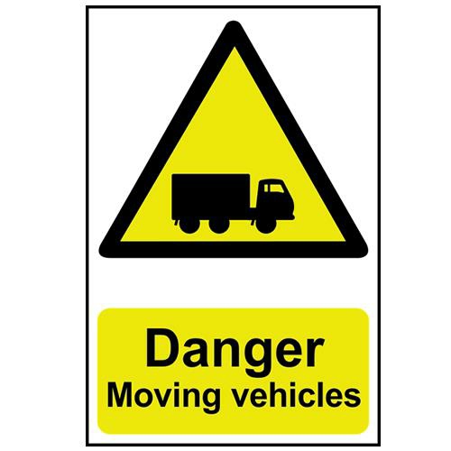 Danger Moving Vehicles Sign - PVC | ScaffoldingDirect