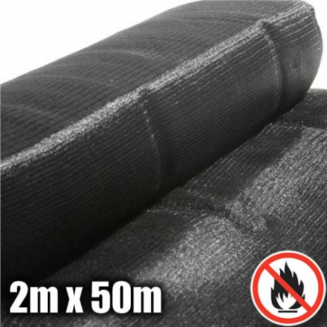 Black Fire Retardant Debris Netting 2m x 50m - 80GSM