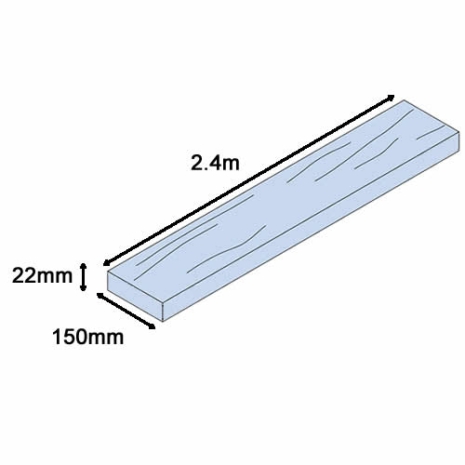 8ft (2.4m) Tanalised Timber Slim Board 22x150mm