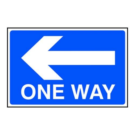 One Way Arrow Left Sign - FMX 600x400mm by ScaffoldingDirect