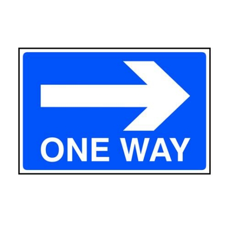 One Way Arrow Right Sign - FMX 600x400mm by ScaffoldingDirect
