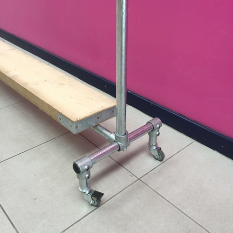 Scaffolding Clothes Rail with Timber shelf