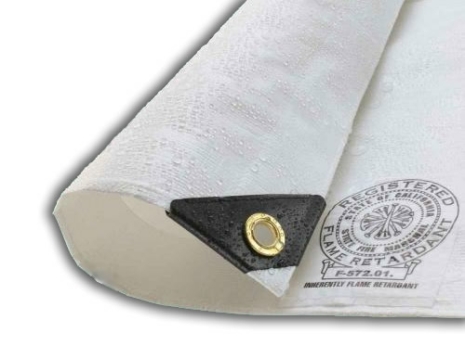 Flame Retardant Tarpaulin, White 200GSM - 4.5m x 6m