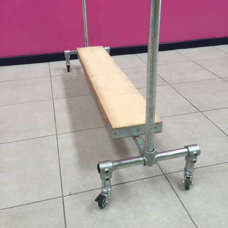 Scaffolding Clothes Rail with double Timber shelf