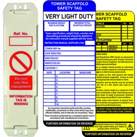 Scaffold Tower Tag Kit - Single by ScaffoldingDirect