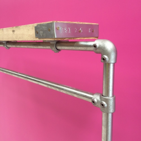 Scaffolding Clothes Rail with double Timber shelf