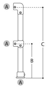 1.1m Handrail Standard End Post - 42.4mm O/D Tube