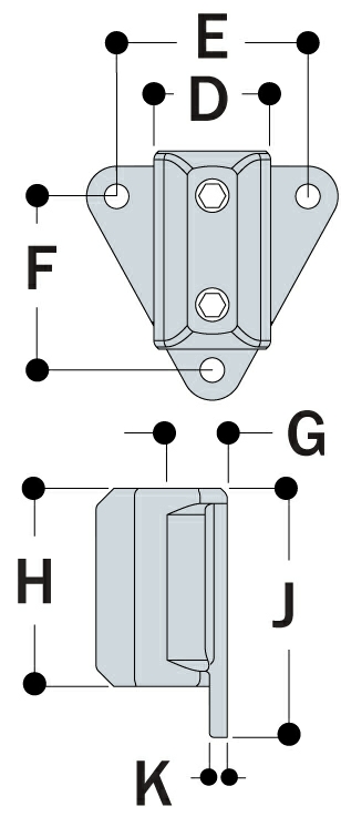 Aluminium Side Palm Fixing (33.7mm) - Kee Lite (L68-6)